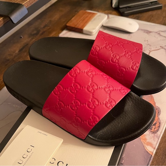 Gucci | Shoes | New With Tags Red Gucci Slides | Poshmark